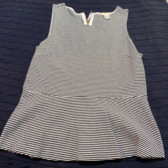 J. Crew | Tops | Jcrew Black And White Striped Peplum | Poshmark